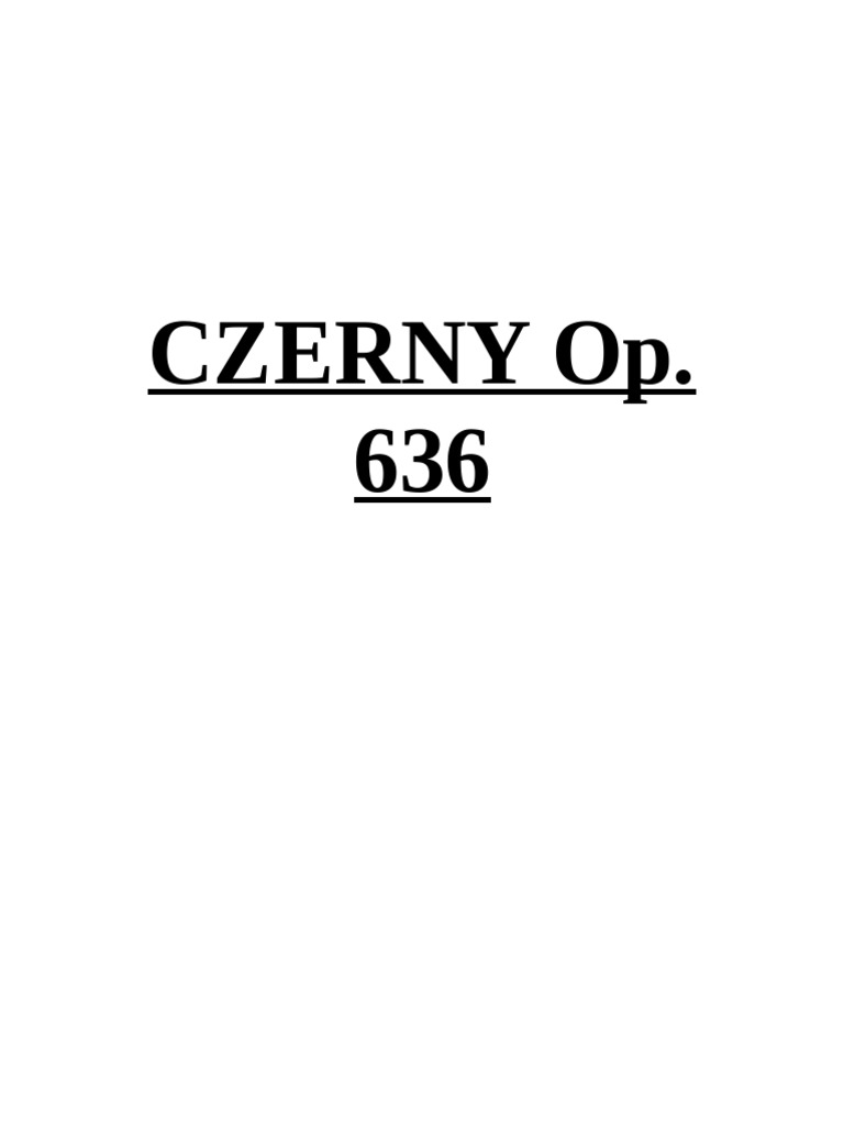 Czerny Op.636 PDF | PDF