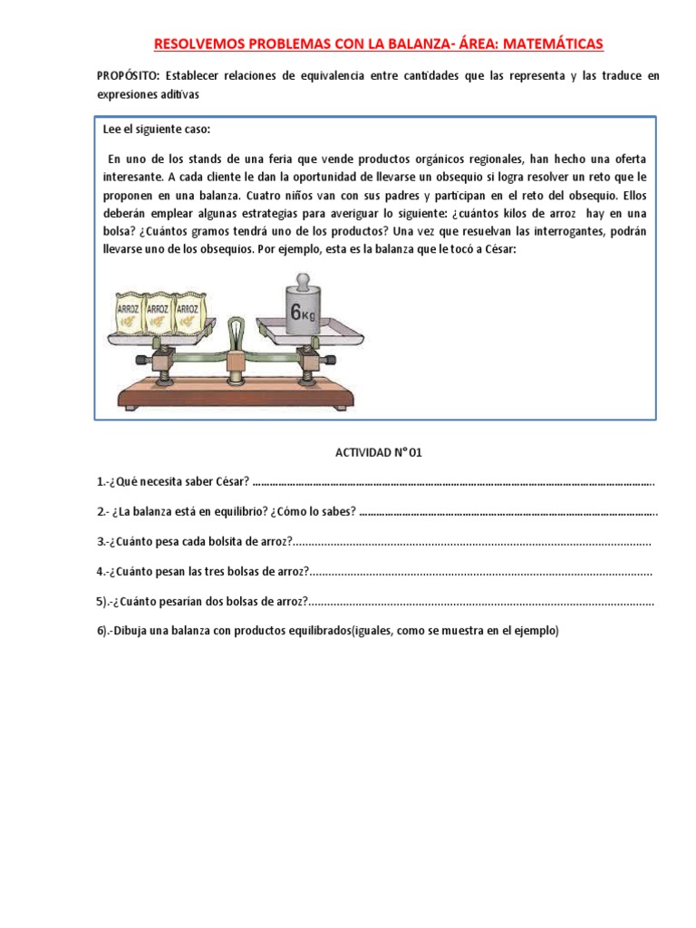 Resolvemos Problemas Con La Balanza | PDF
