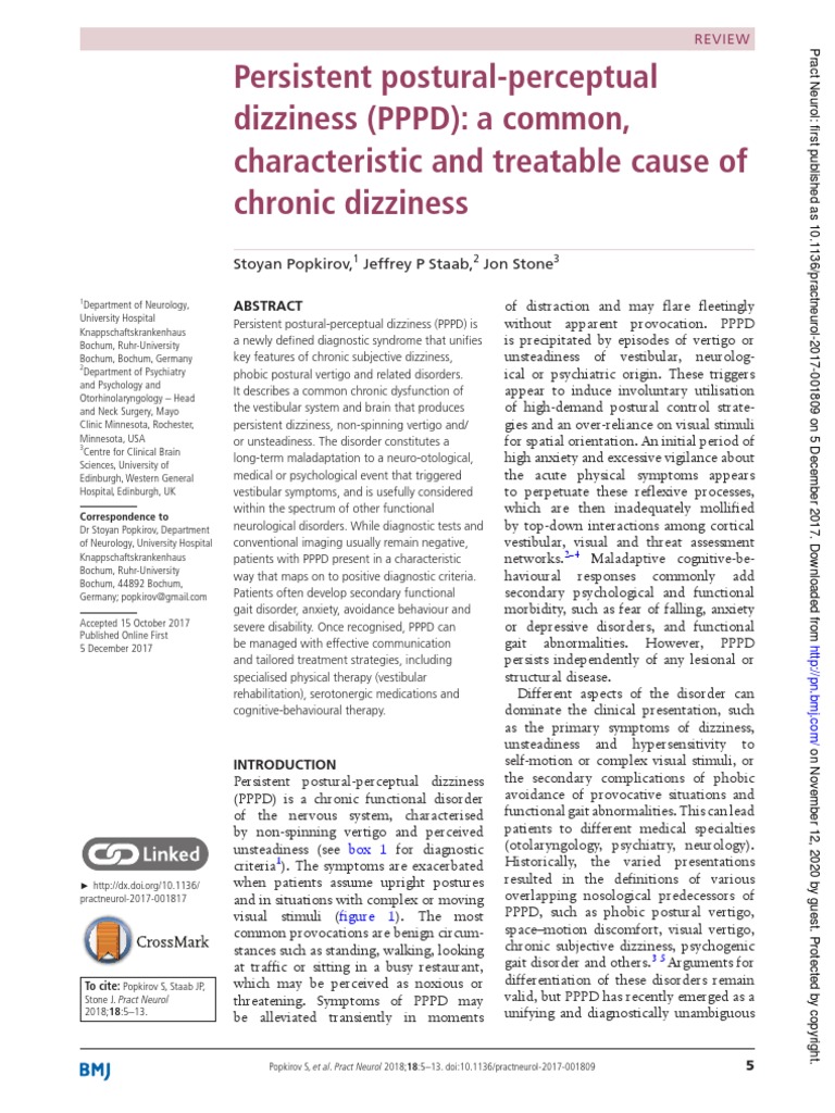Persistent Postural-Perceptual Dizziness (PPPD) : A Common ...