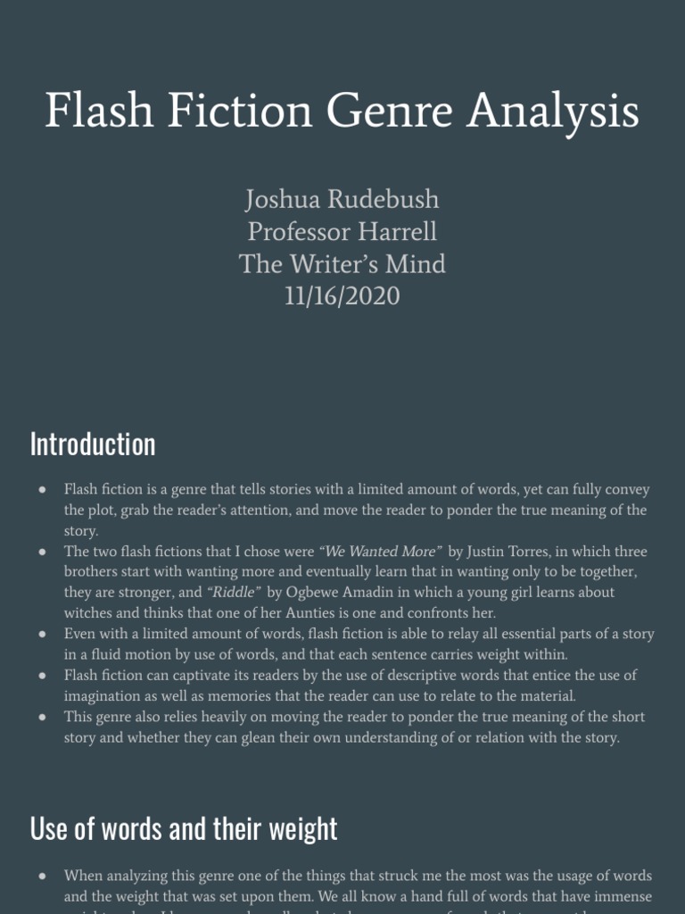 Flash Fiction Genre Analysis | PDF