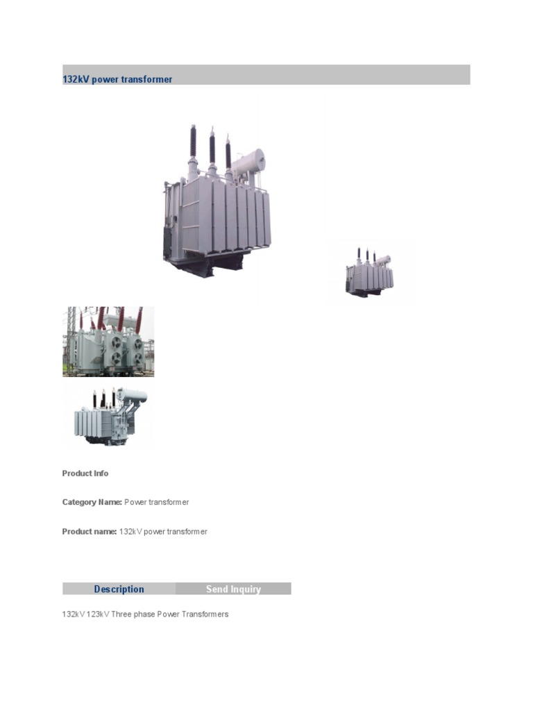 132kV Power Transformer | PDF | Transformer | Electrical Engineering