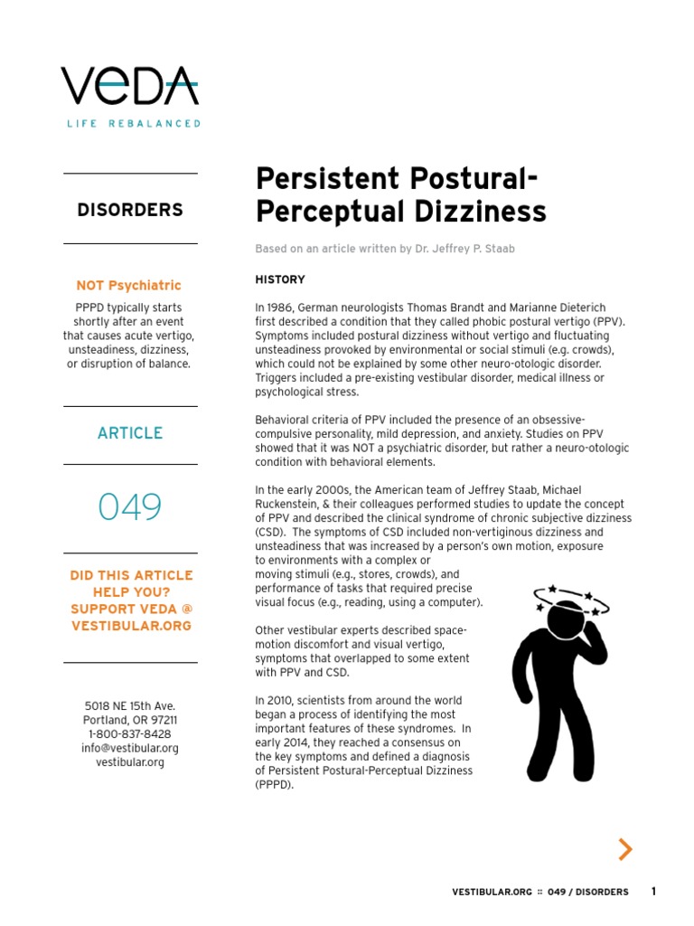 Persistent Postural Perceptual Dizziness PPPD | PDF | Vertigo | Anxiety