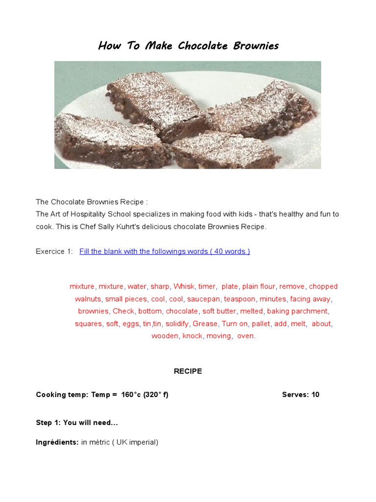 How To Make Chocolate Brownies | PDF | Spoon | Chocolate