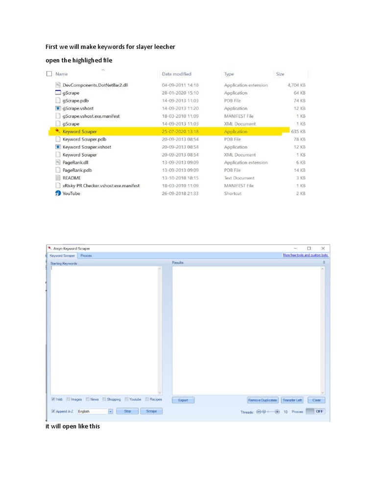 First We Will Make Keywords For Slayer Leecher Open The Highlighed File ...