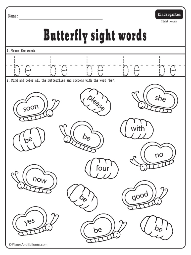 Butterfly Sight Words | PDF | Insects | Hexapoda