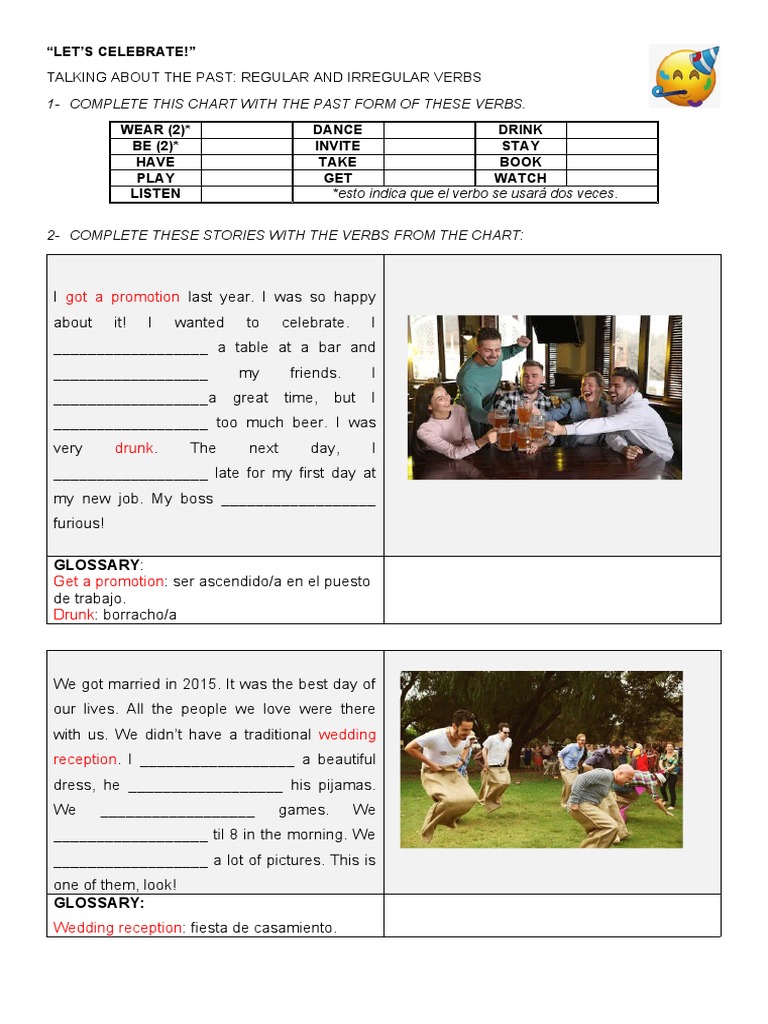 Got A Promotion: 1-Complete This Chart With The Past Form of These ...