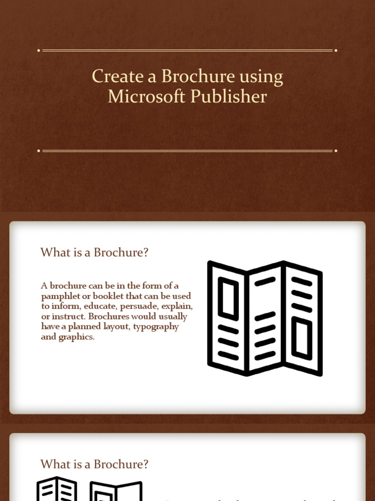 Creating Brochures in Publisher | PDF | Page Layout | Graphics
