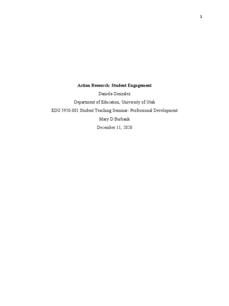 Action Research Final Draft | PDF | Classroom | Teachers