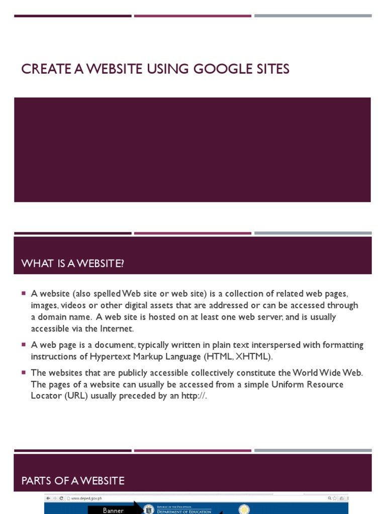 Create A Website Using Google Sites PDF | PDF | Websites | World Wide Web