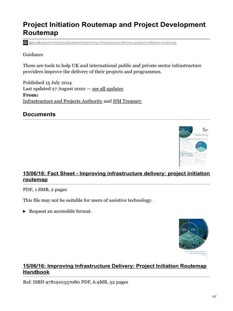 Project Initiation Routemap Guidance | PDF | Infrastructure | Policy