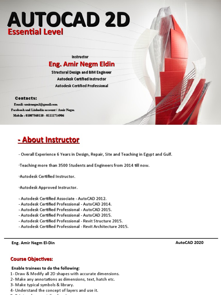 Autocad 2D: Essential Level | PDF | Autodesk | Auto Cad