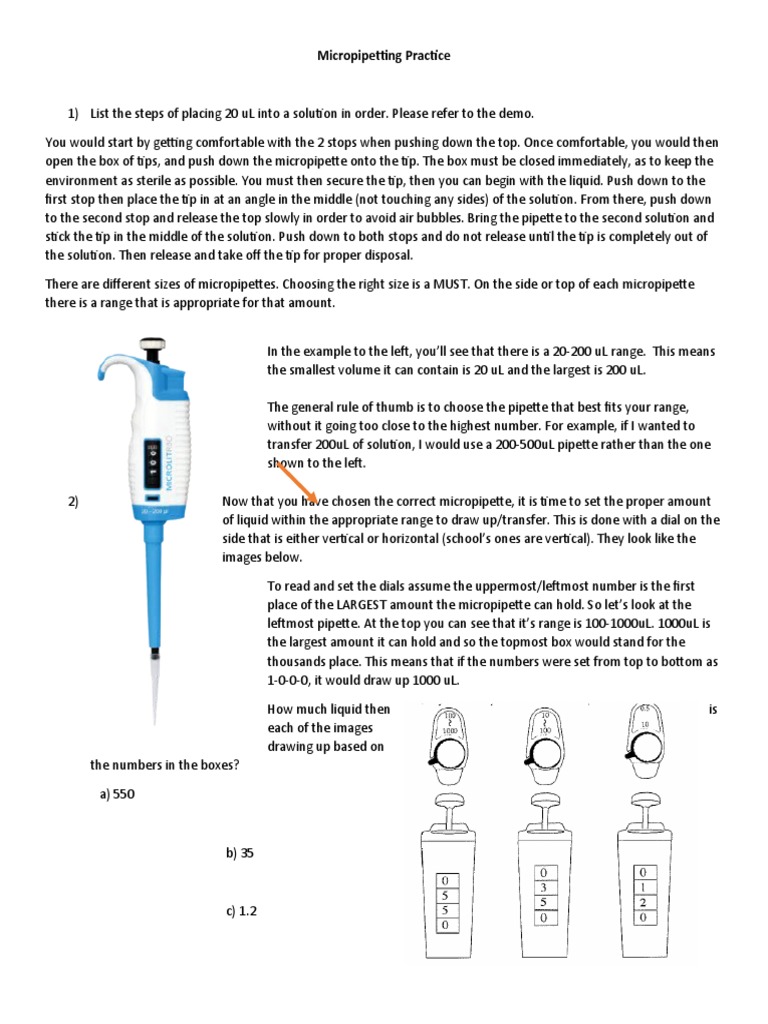 Micropipetting Practice | Download Free PDF | Nature