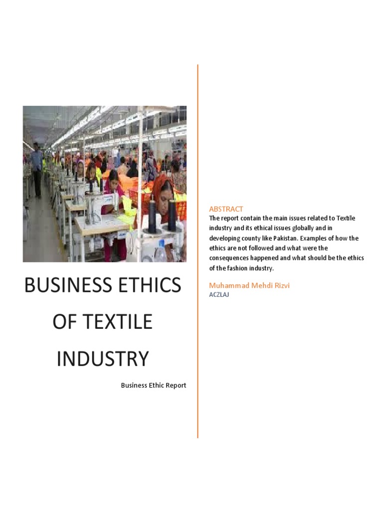 Business Ethics Final Report Draft | PDF | Employment | Fashion