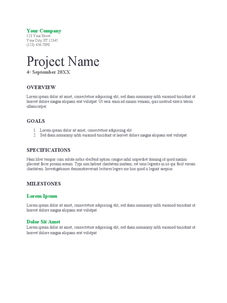 Project Proposal Template Word | PDF