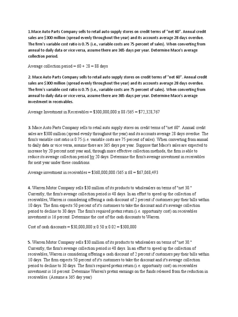 NWC | PDF | Inventory | Credit