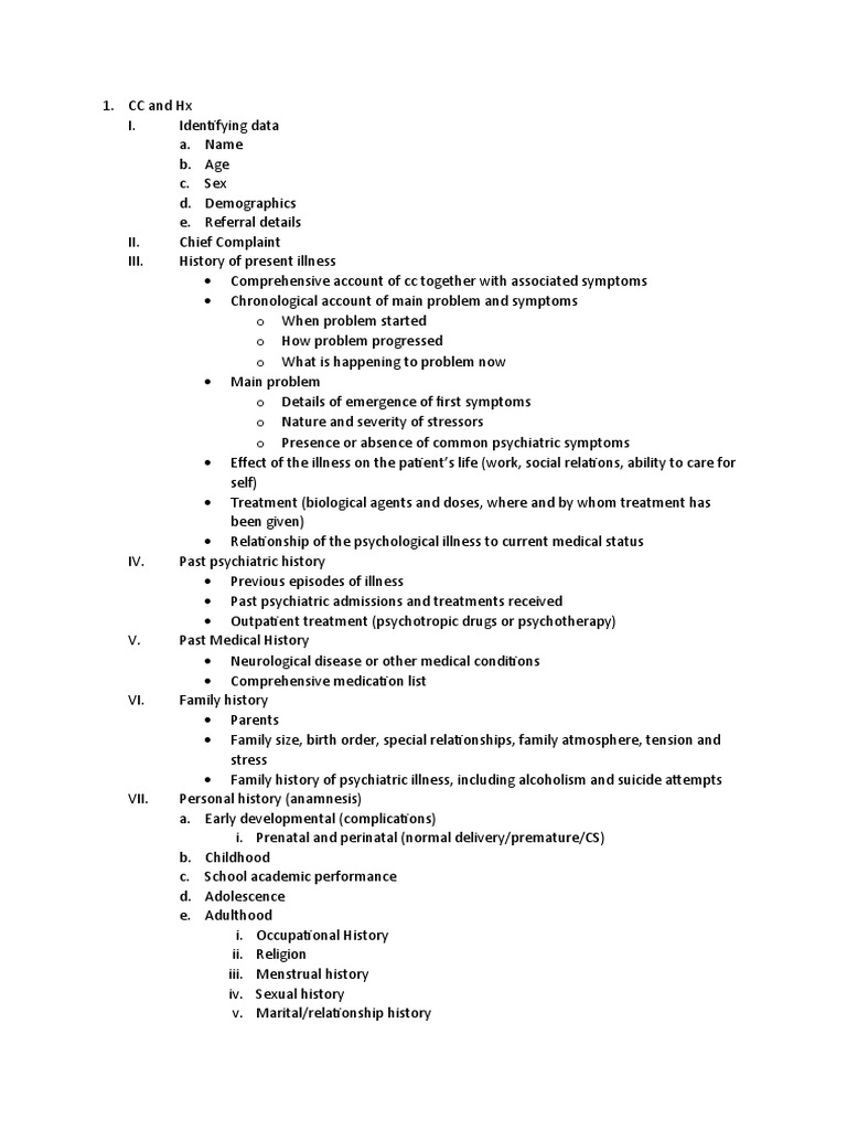 Psych Outline | PDF | Psychiatry | Mental Disorder