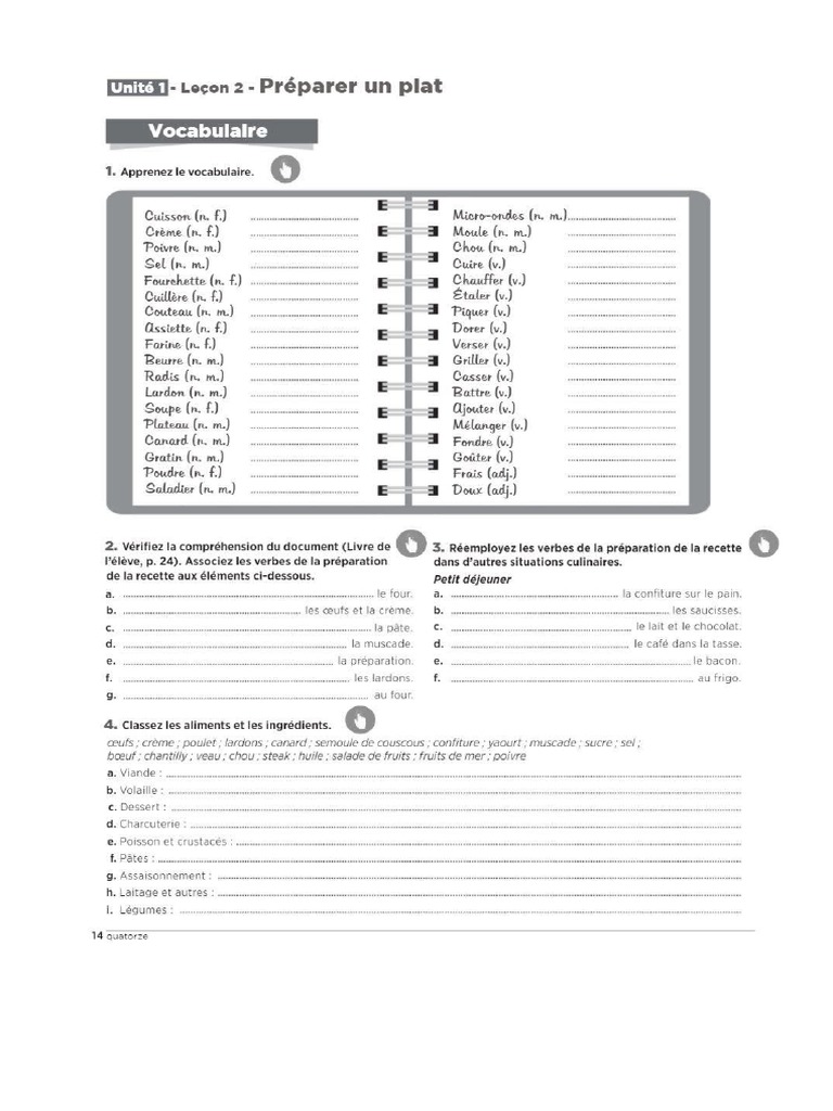 Cahier Tendances A2 Unite 1 Lecon 2 | PDF