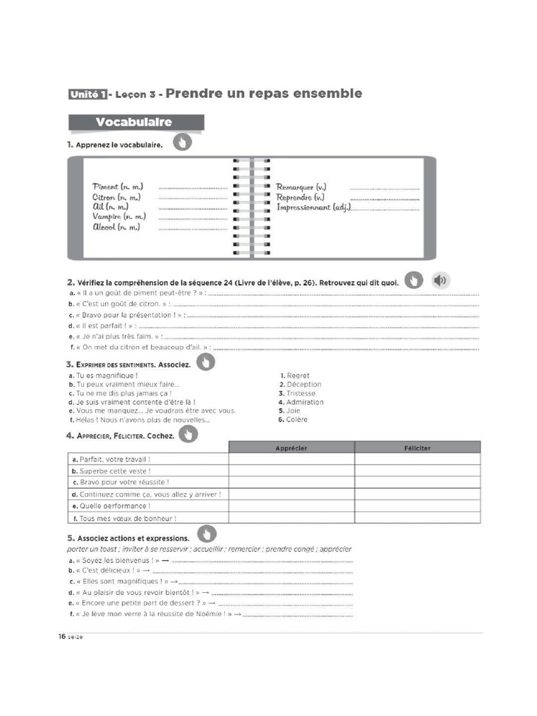 Cahier Tendances A2 Unite 1 Lecon 3 | PDF