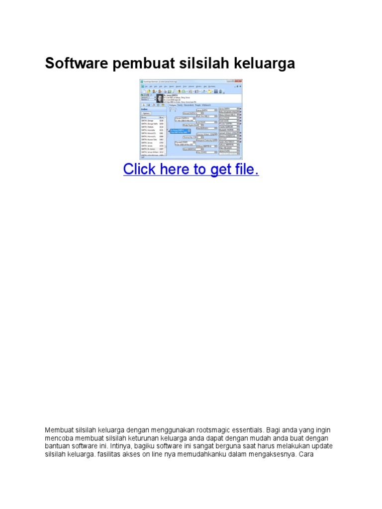Software Pembuat Silsilah Keluarga | PDF