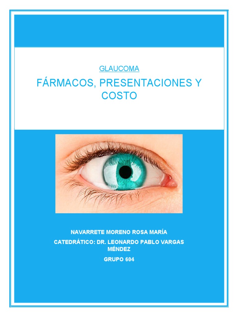 Medicamentos para El Glaucoma | Descargar gratis PDF | Glaucoma | Ojo humano