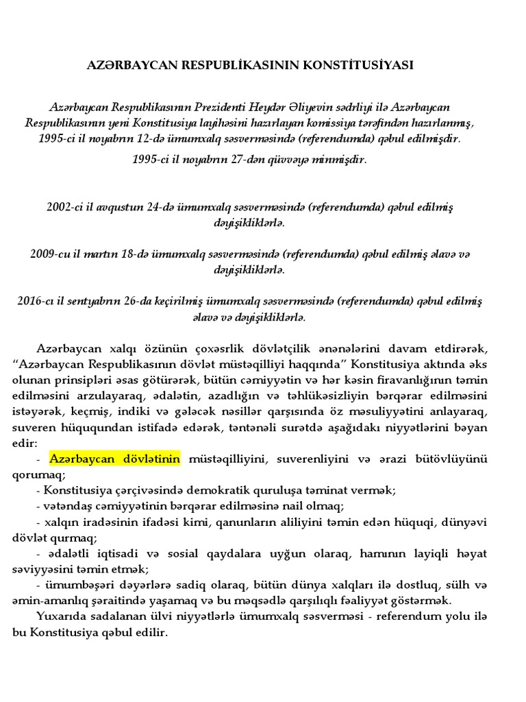 KONSTITUSIYA | PDF