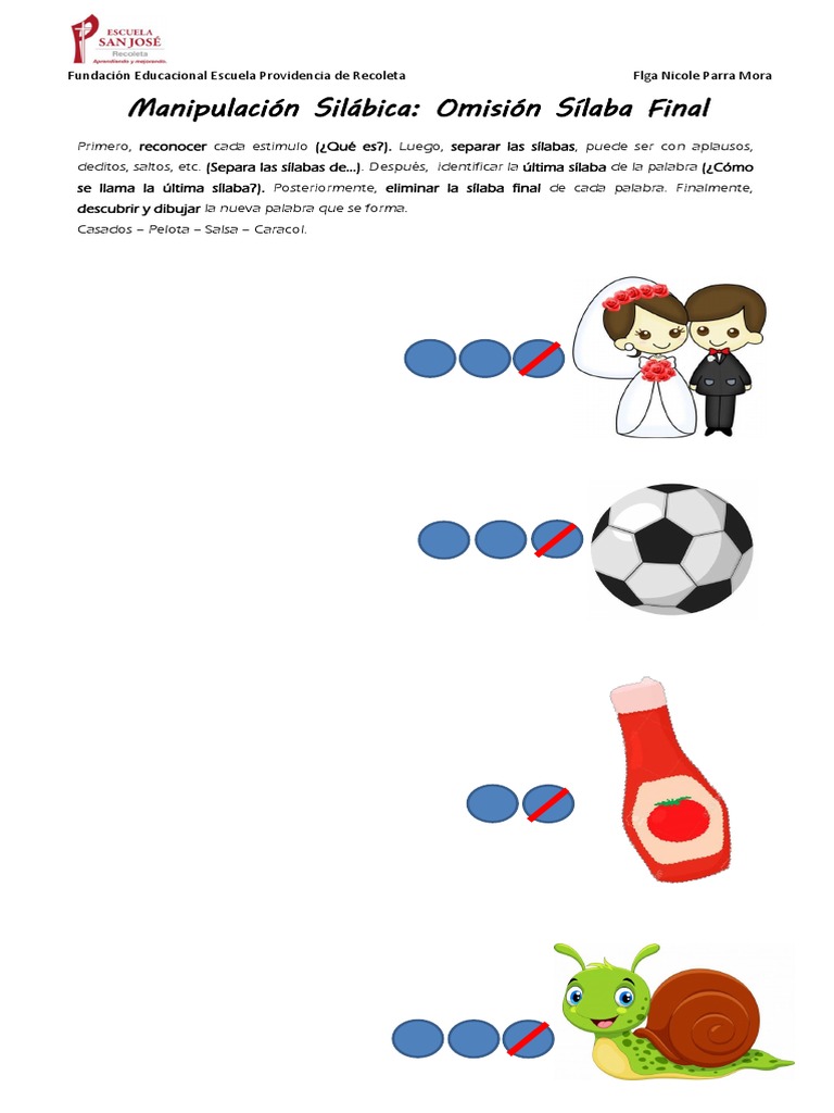 Guía n° 14 Omisión Sílaba Final parte II pdf | PDF