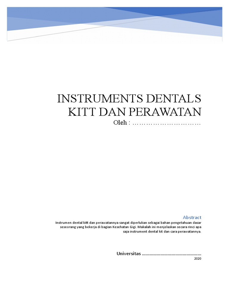Alat Kesehatan Dental Kitt | PDF