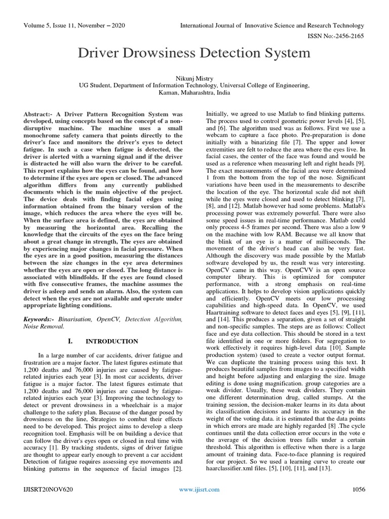 Driver Drowsiness Detection System | PDF | Eye | Electroencephalography