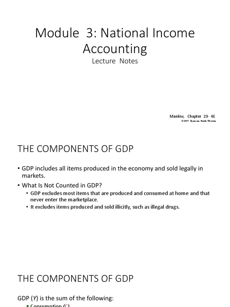 Module 3: National Income Accounting: Lecture Notes | PDF | Gross ...