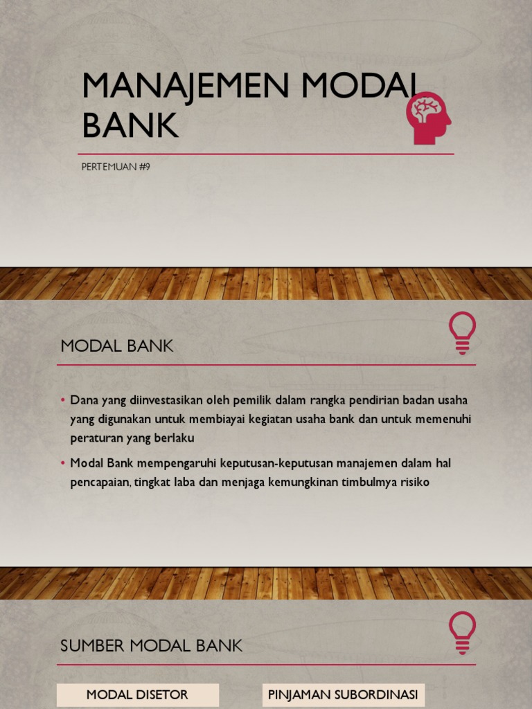 Pertemuan #9 Manajemen Modal Bank PDF | PDF