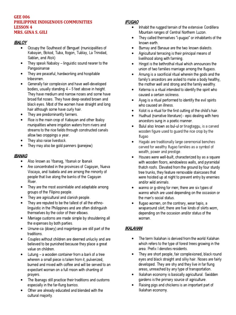 An Overview of Indigenous Communities in the Philippines: The Ibaloy ...