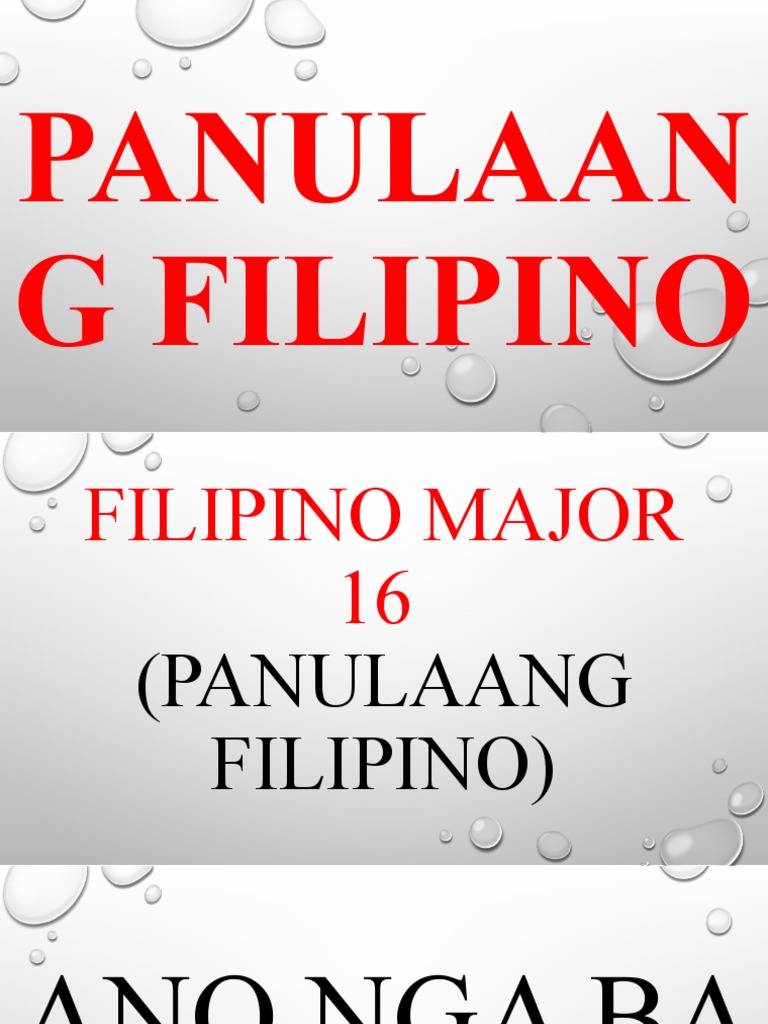 Panulaang Filipino | PDF