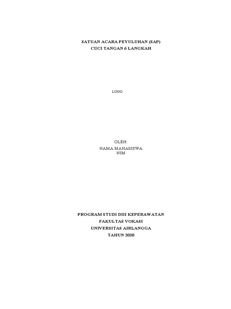 Satuan Acara Penyuluhan SAP (Contoh) | PDF