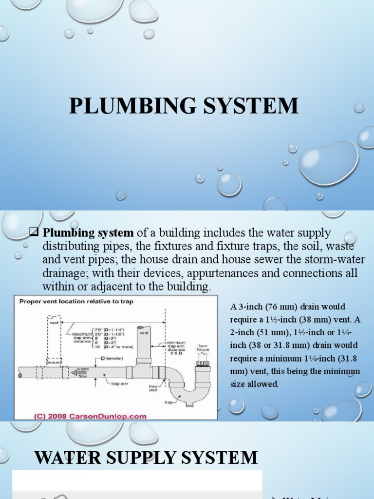 Plumbing System Overview and Components | PDF | Plumbing | Drainage