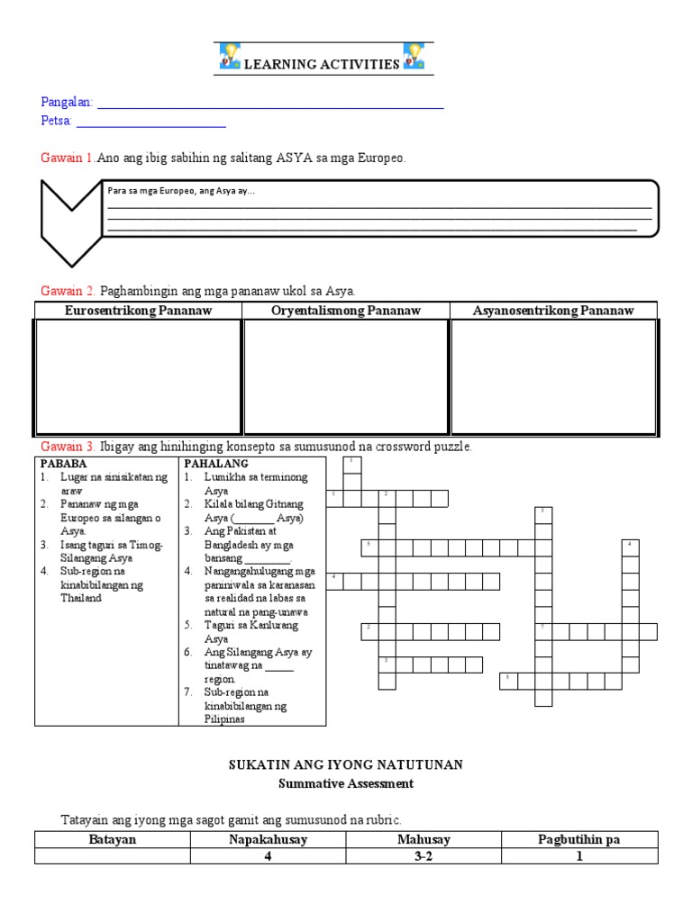 Learning Activities | PDF