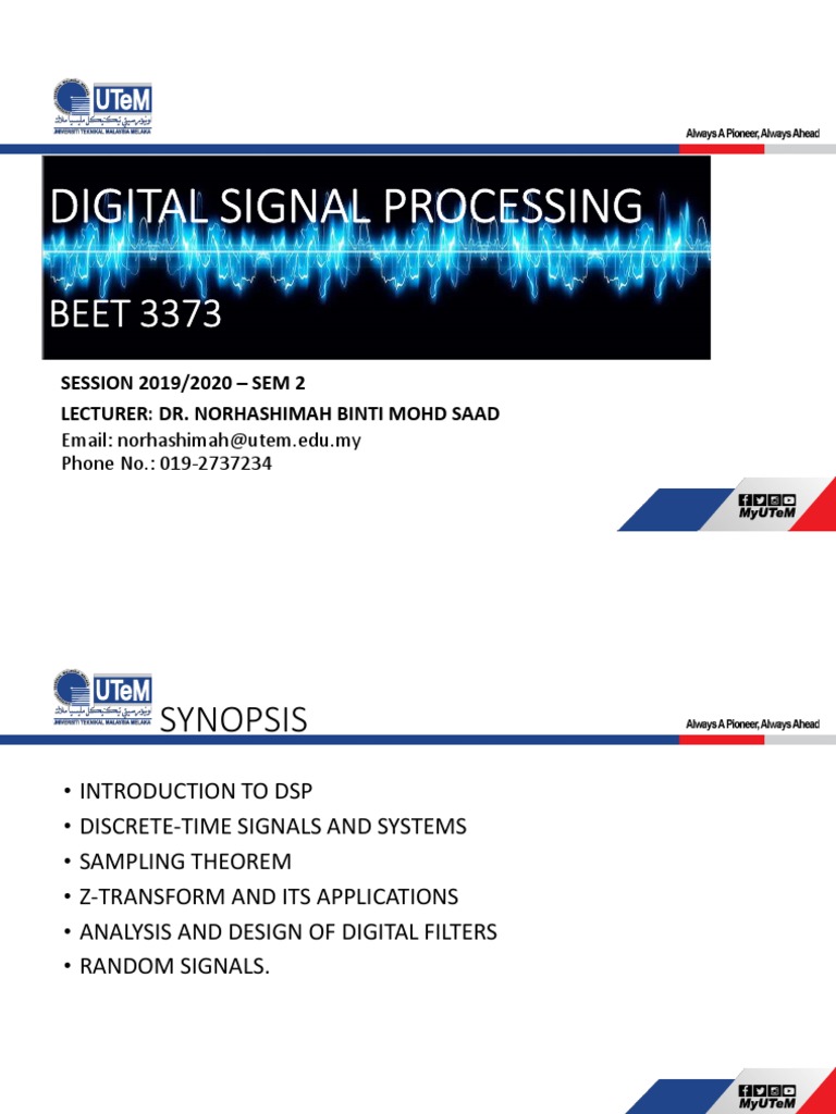 Chapter 1 Introduction To DSP | PDF | Digital Signal Processing | Algorithms