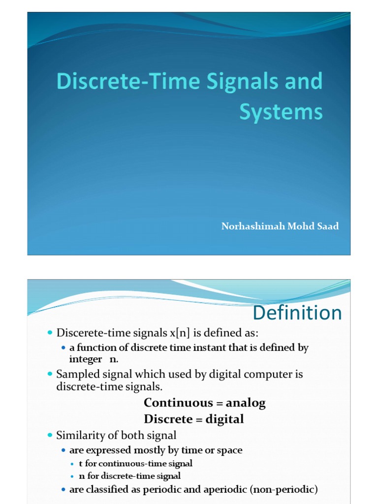Chapter 3a Discrete Time Signal and System | PDF | Discrete Time And ...