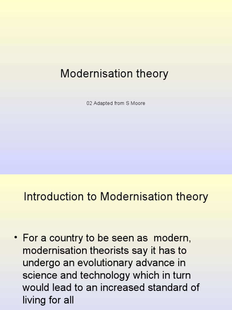 Modernisation - Theory ppt-1 | PDF | Modernization Theory ...