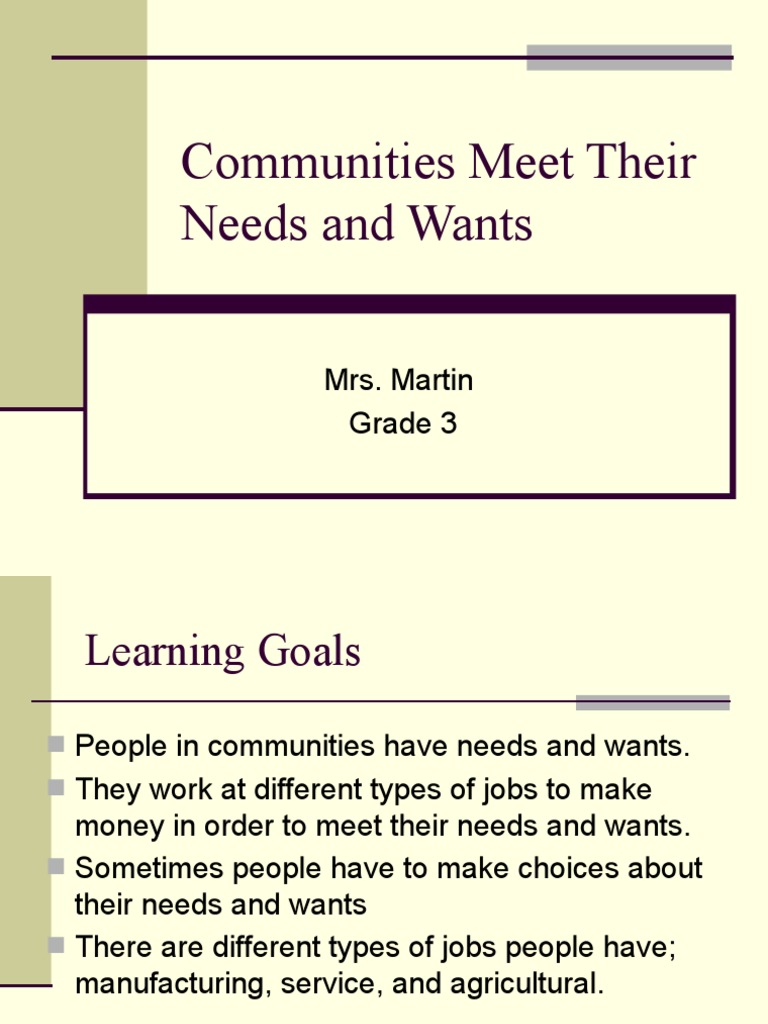 Communities Meet Their Needs and Wants-Safepics | PDF