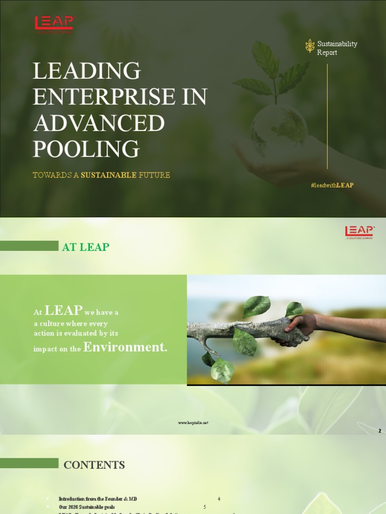 LEAP India Sustainability Report | PDF | Reuse | Pallet