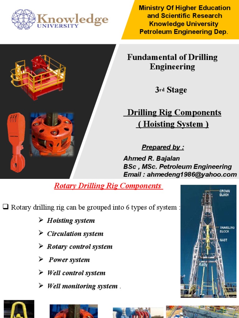 Lecture2 Hoisting System | PDF | Drilling Rig | Drill