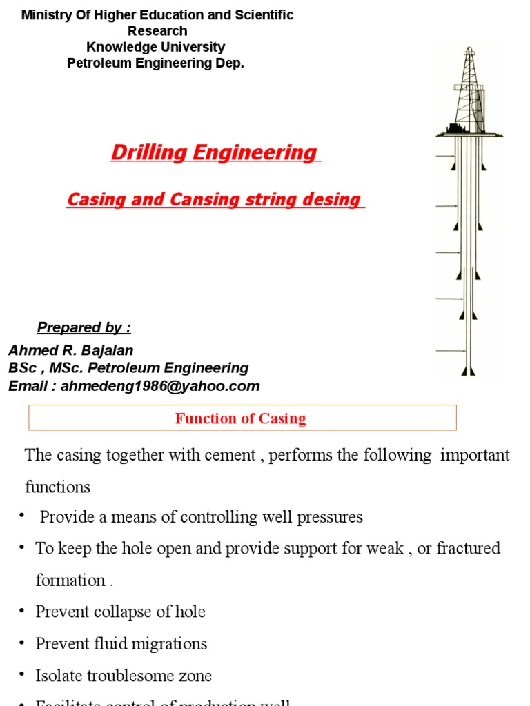Drilling Engineering: Casing and Cansing String Desing | PDF | Casing (Borehole) | Mechanical ...