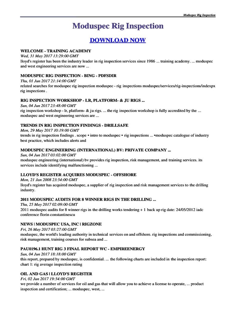 Rig-Inspection | PDF | Drilling Rig | Subsea (Technology)