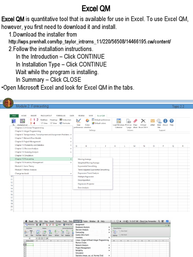 A Step-by-Step Guide to Installing and Accessing the Excel QM ...