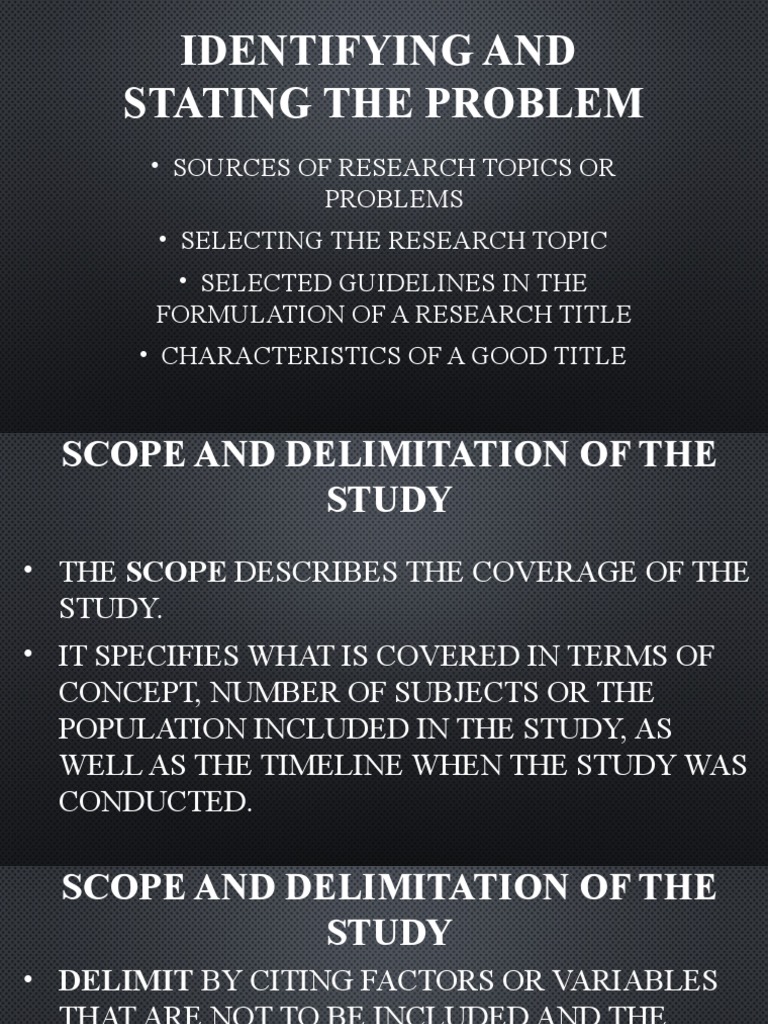 Scope and Delimitation | PDF