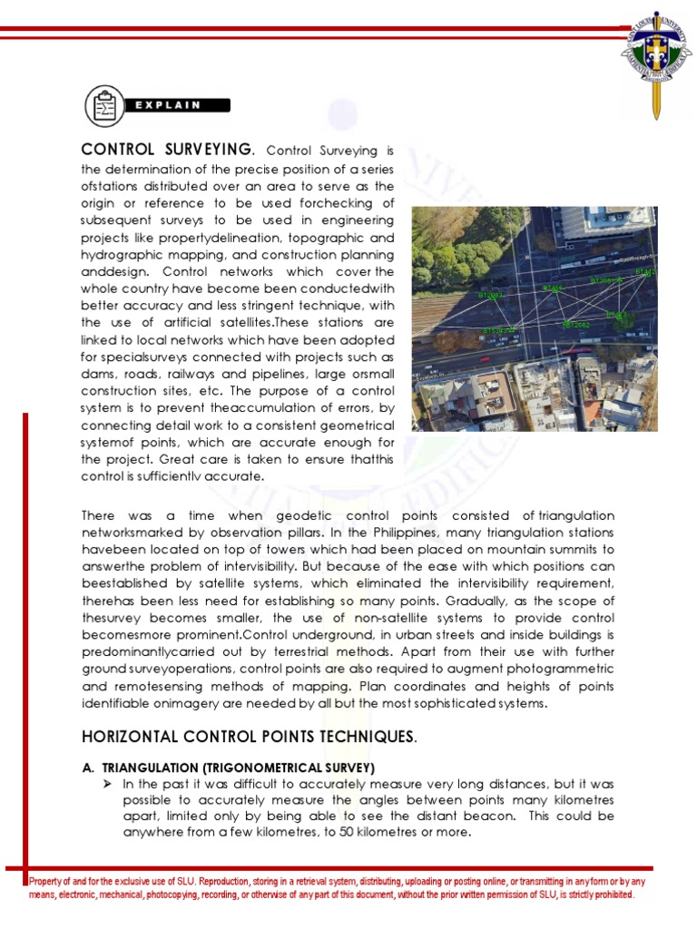 Control Survey | PDF | Surveying | Triangle