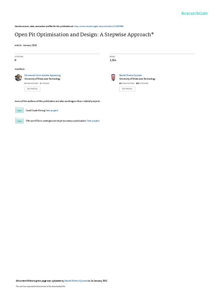 Open Pit Design for Mining Experts | PDF | Net Present Value | Mathematical Optimization