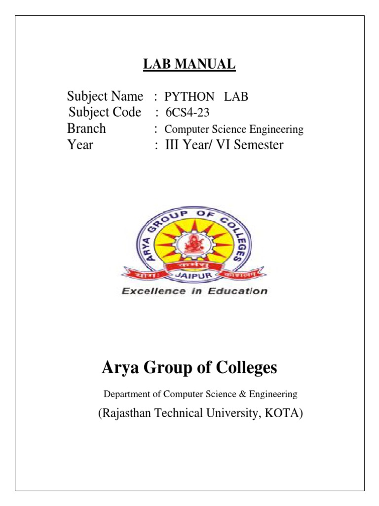 Python Lab Manual for CSE Students | PDF | Control Flow | String (Computer Science)