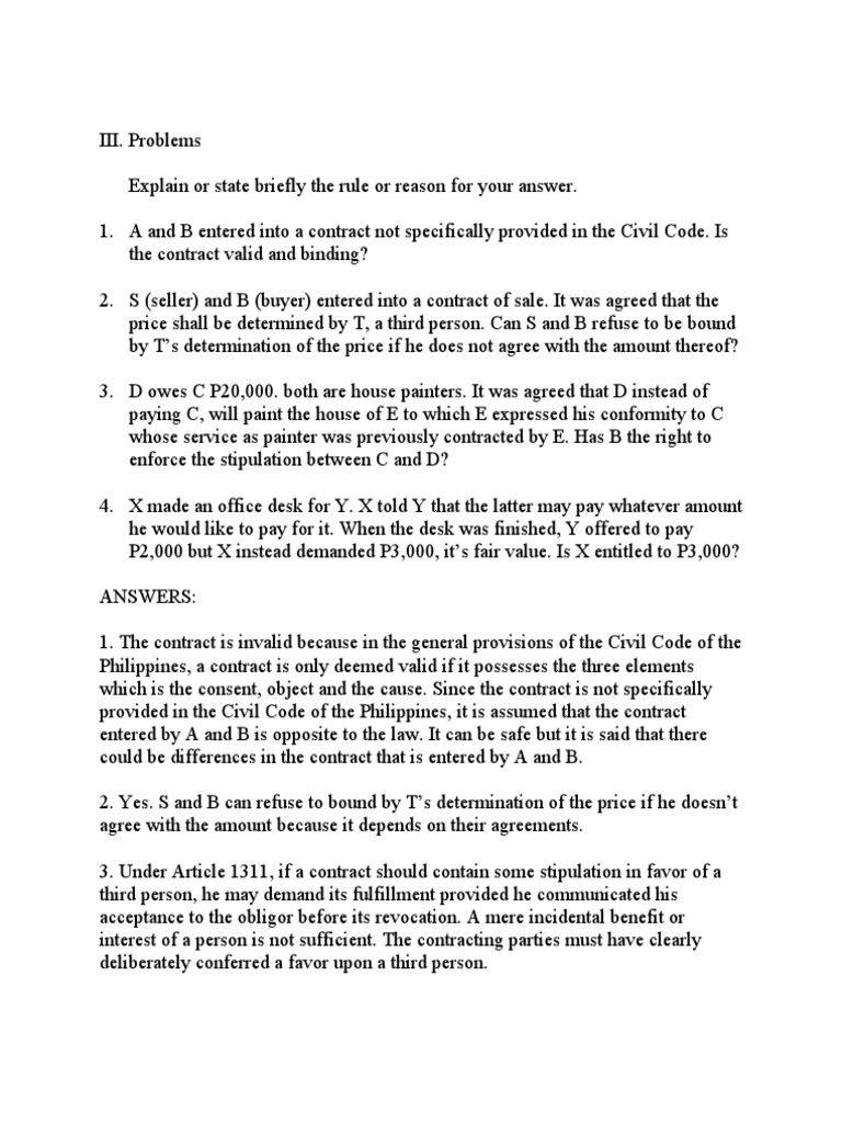Chapter 1 General Provisions of Contracts | PDF