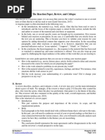 Eapp Handout Writing A Reaction Paper, Review and Critique | PDF | Patriarchy | Criticism